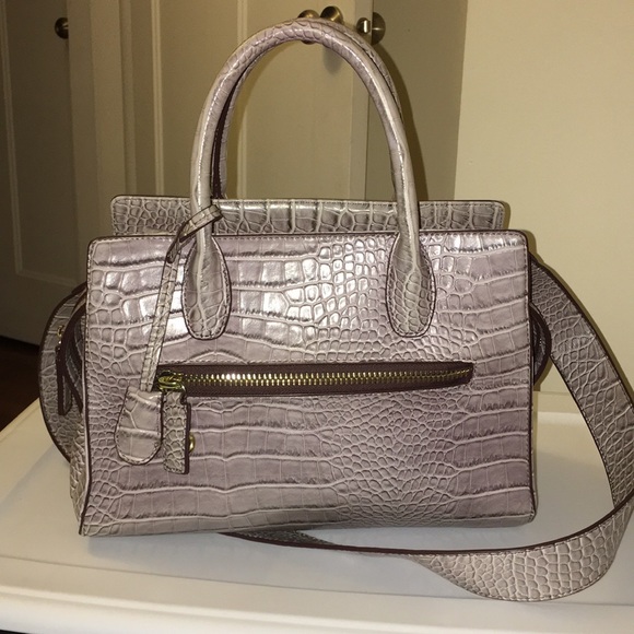 Bags | Grey Snakeskin Purse | Poshmark